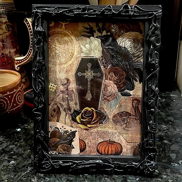 Hand Crafted | Art | Morbid Home Mixed Media Art Piece | Poshmark